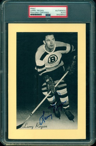 1944-63 BEEHIVE Larry Regan Sign Autograph Bruins Photo Card PSA/DNA ...