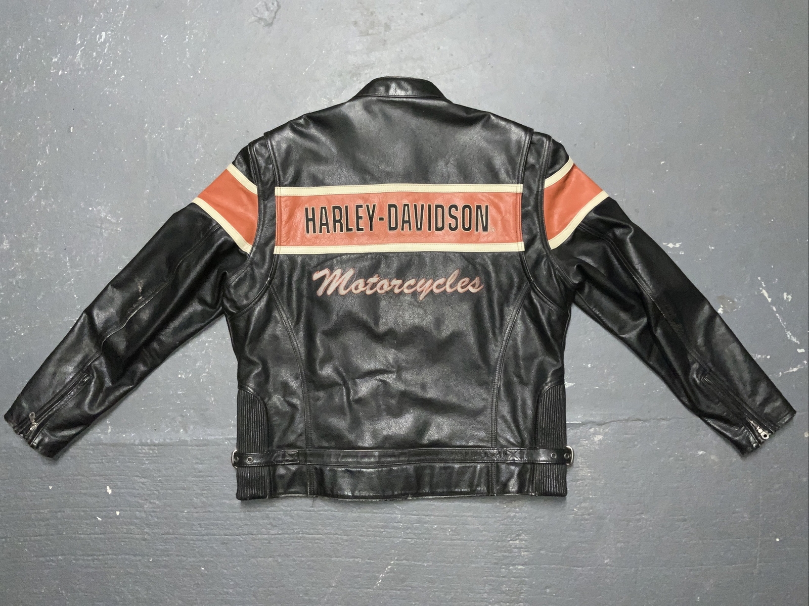 Harley Davidson Leather Jacket Vintage Victory Lane O… - Gem