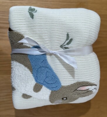 Pottery Barn Kids Peter Rabbit™ Heirloom Baby Blanket Mono Nicolas ...