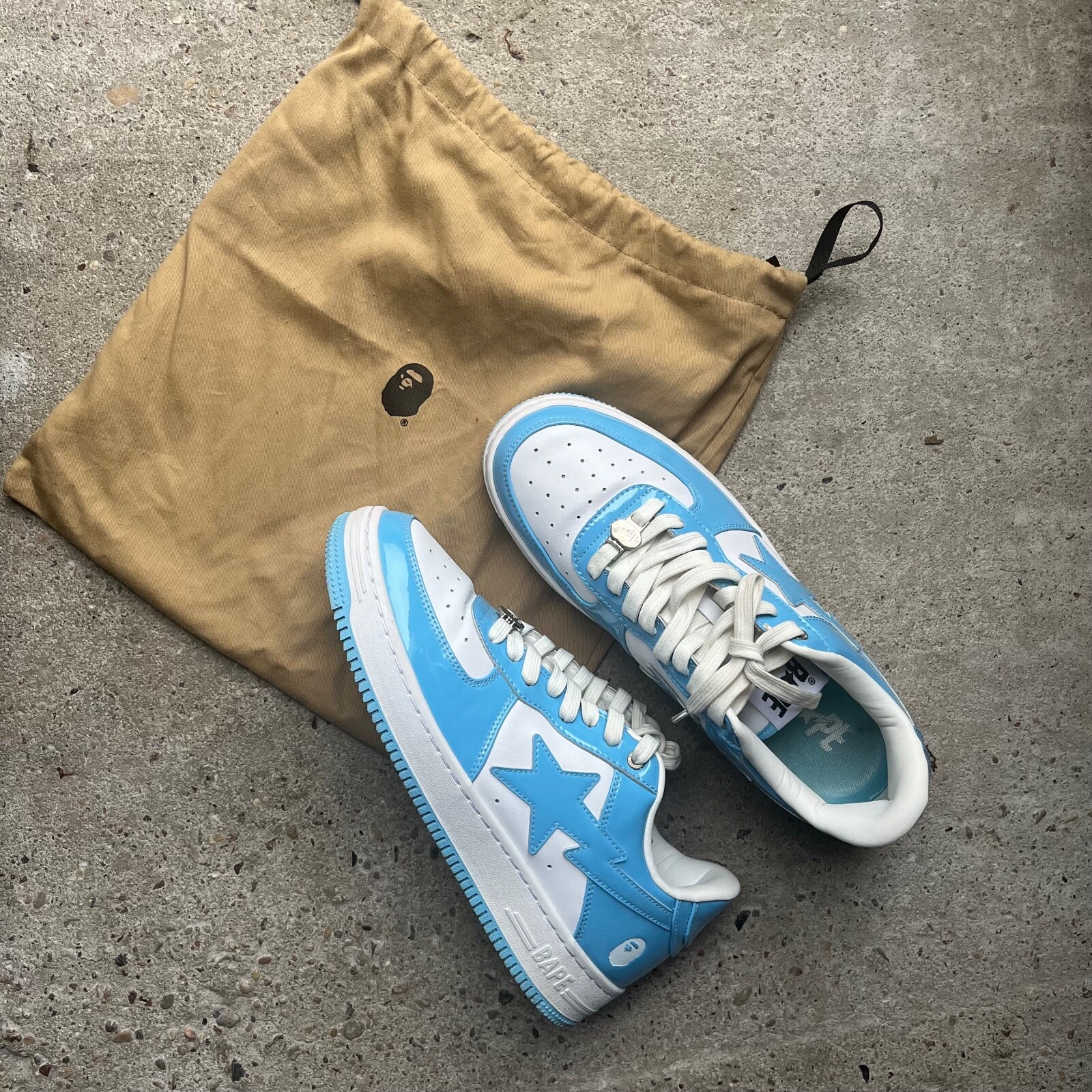 BAPE BAPESTA UNC US12 BLUE/WHITE SNEAKERS | eBay