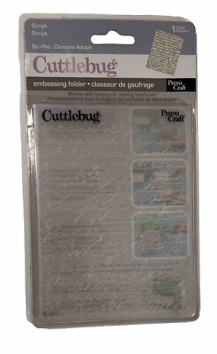 Cuttlebug Provo Craft Embossing Folder - Script Decorative Card Making ...