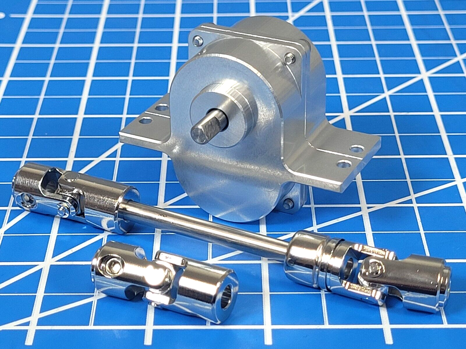 Aluminum 4:1 Auxiliary Transmission Transfer Gear Case Tamiya RC1/14 ...