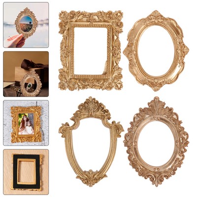 4 Pcs Vintage Decor Retro Art Photo Frame European Style Frames Shield ...