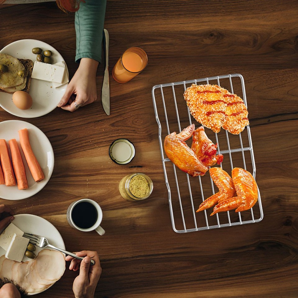 35 cm X 24 cm Stainless Steel Wire Rack For Cooking Roasting Grilling ...