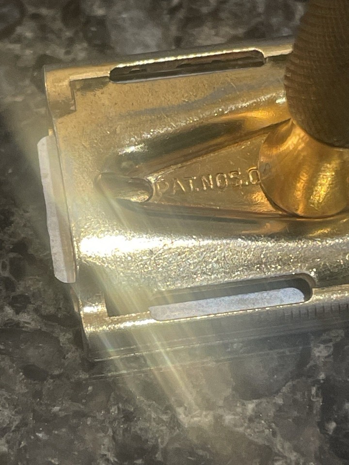 Vintage Gillette 3 Piece Safety Razor Ball End Gold Plated Excellent ...