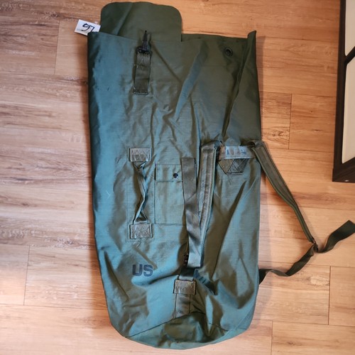 Military Duffel Bag USGI OD Green Nylon Carry Straps Army Duffel | eBay