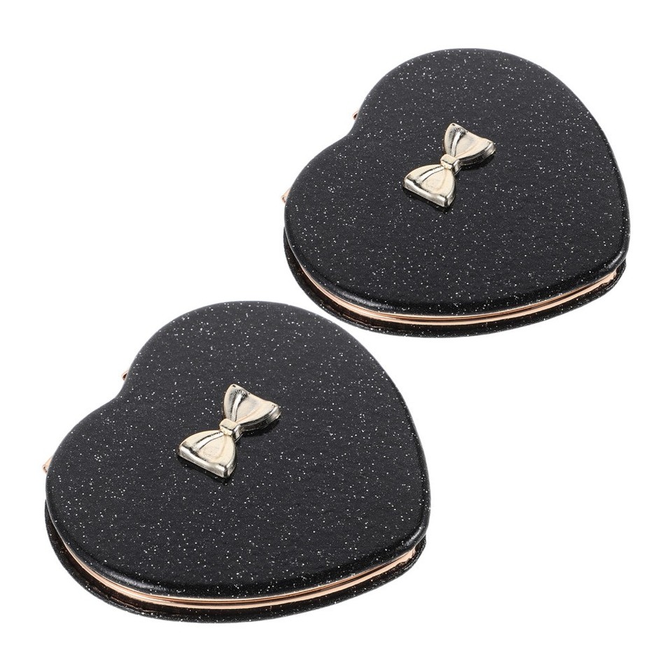2pcs Compact Mirrors: Double Sided Portable Heart Shape Makeup Mirrors ...