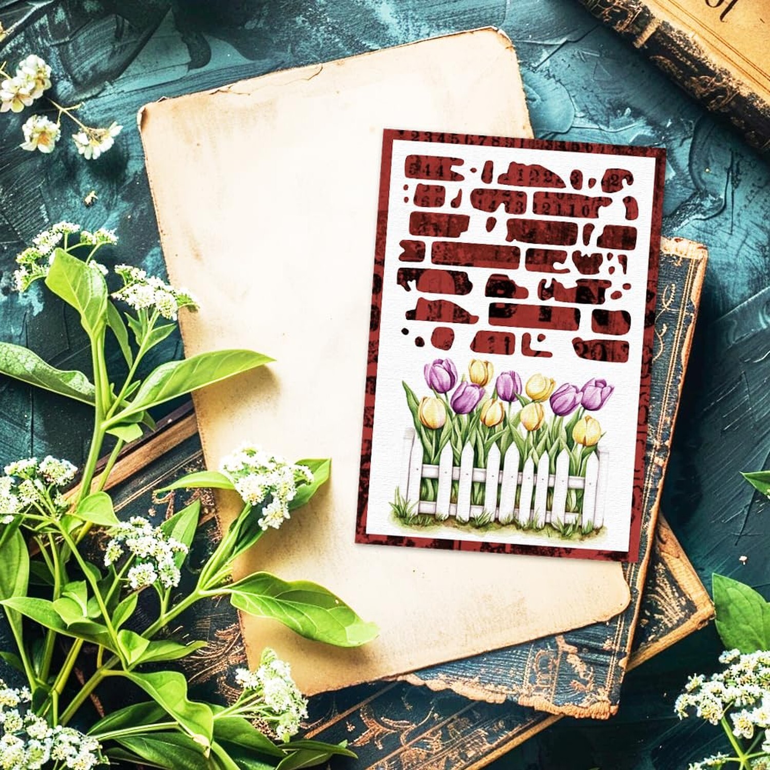 MAYJOYDIY Brick Irregular Net Metal Cutting Dies Wall Background Die ...