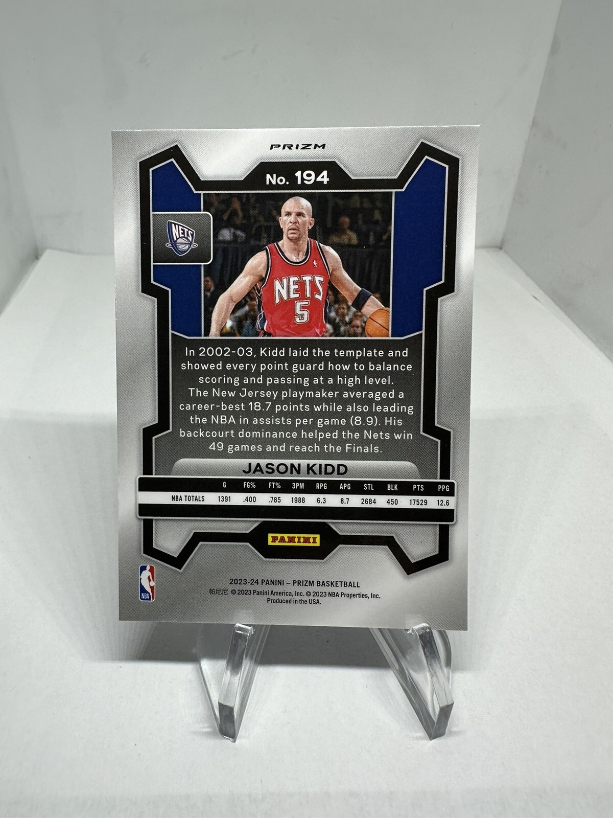 2023-24 Panini NBA Prizm Jason Kidd #194 Red White Blue Parallel Nets ...