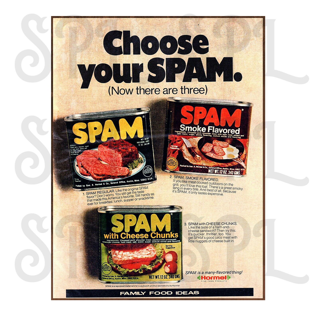 Choose Your Spam Retro replica vintage style metal tin sign/plaque HOME ...