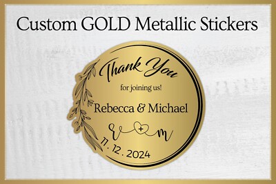 Custom Waterproof Metallic Gold Stickers Custom Gold Foil Labels Gold ...