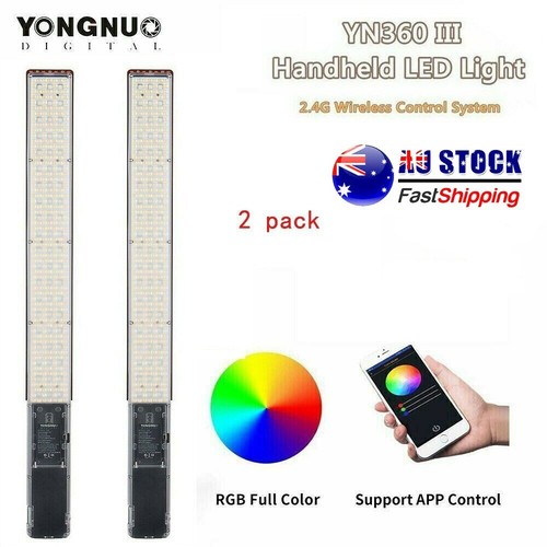2x YONGNUO YN360III YN360 III Pro RGB LED Video Light Stick Remote ...