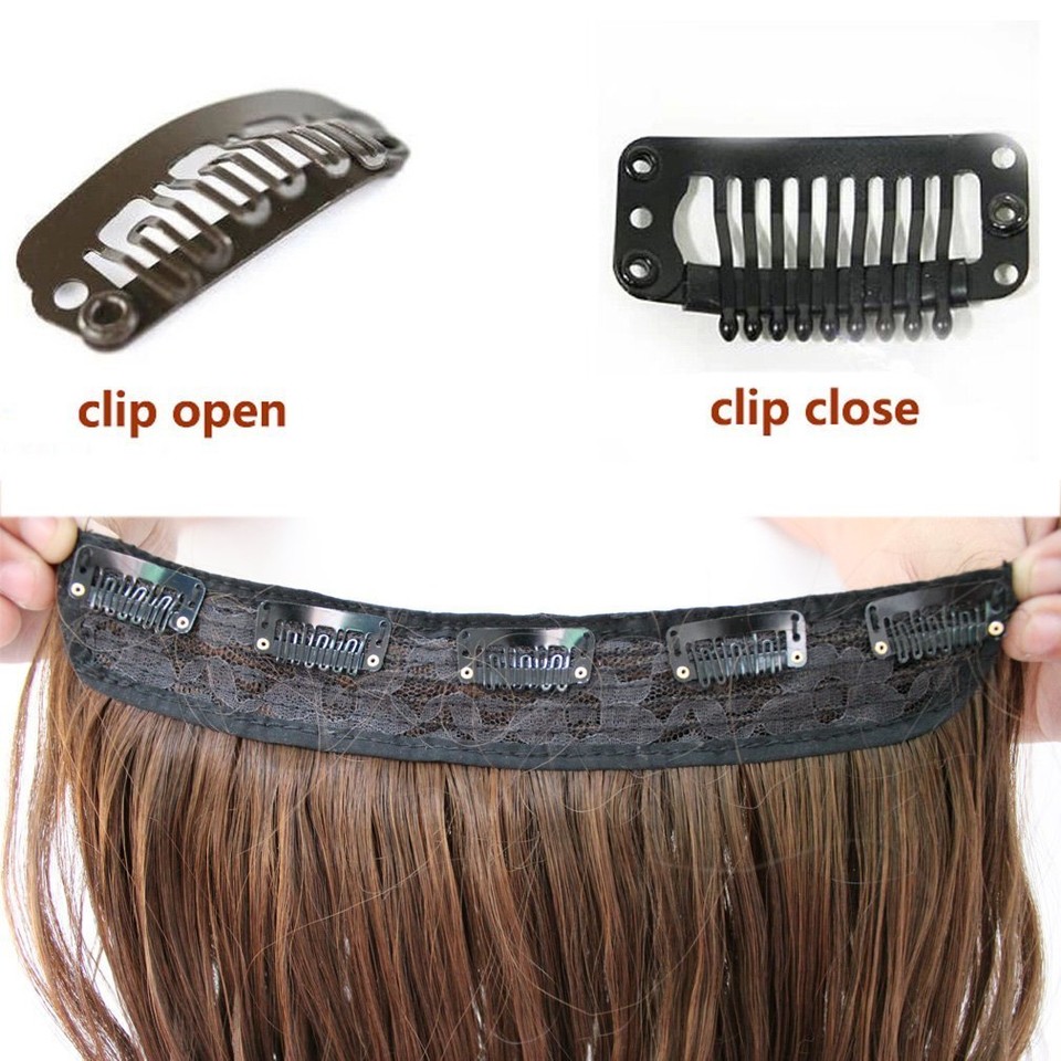 Half Full Head 5 Clips One Piece Clip in Hair Extensions Long Straight ...