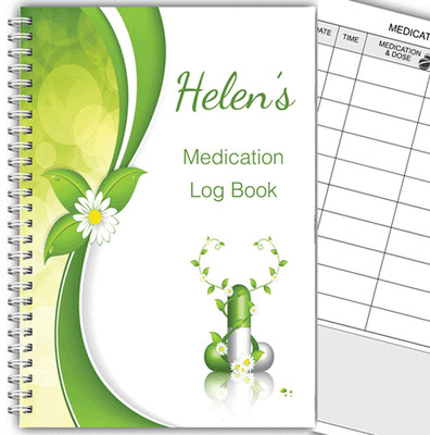 A5 PERSONALISED MEDICINE DIARY/ MEDICATION LOG BOOK/ DAILY MEDICINE ...