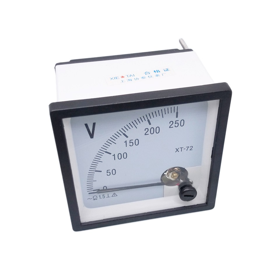 AC 0~250V Square Analog Volt Pointer Needle Panel Meter Voltmeter XT-72 ...