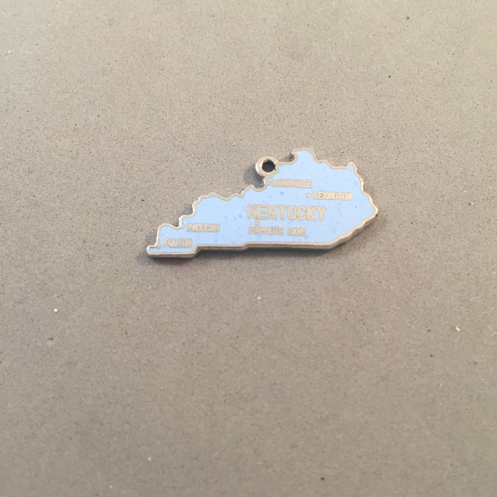 Silver Tone Bracelet Charm ENAMEL KENTUCKY STATE MAP Souvenir Made in ...