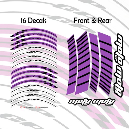 17 inch Rim Wheel Decal Sticker GP02 Kit For Suzuki GSXS1000F 16 17 18 ...