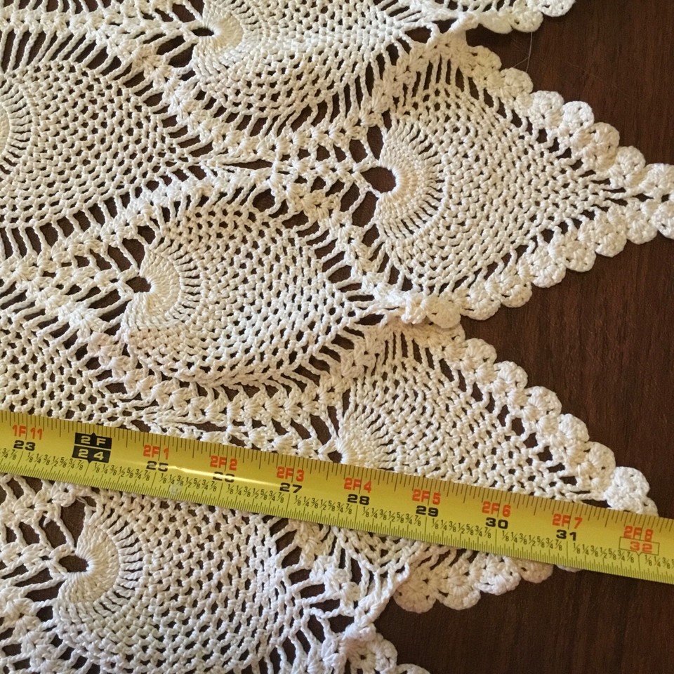 Vintage Antique Victorian Country Cream Handmade Crocheted Table Runner ...