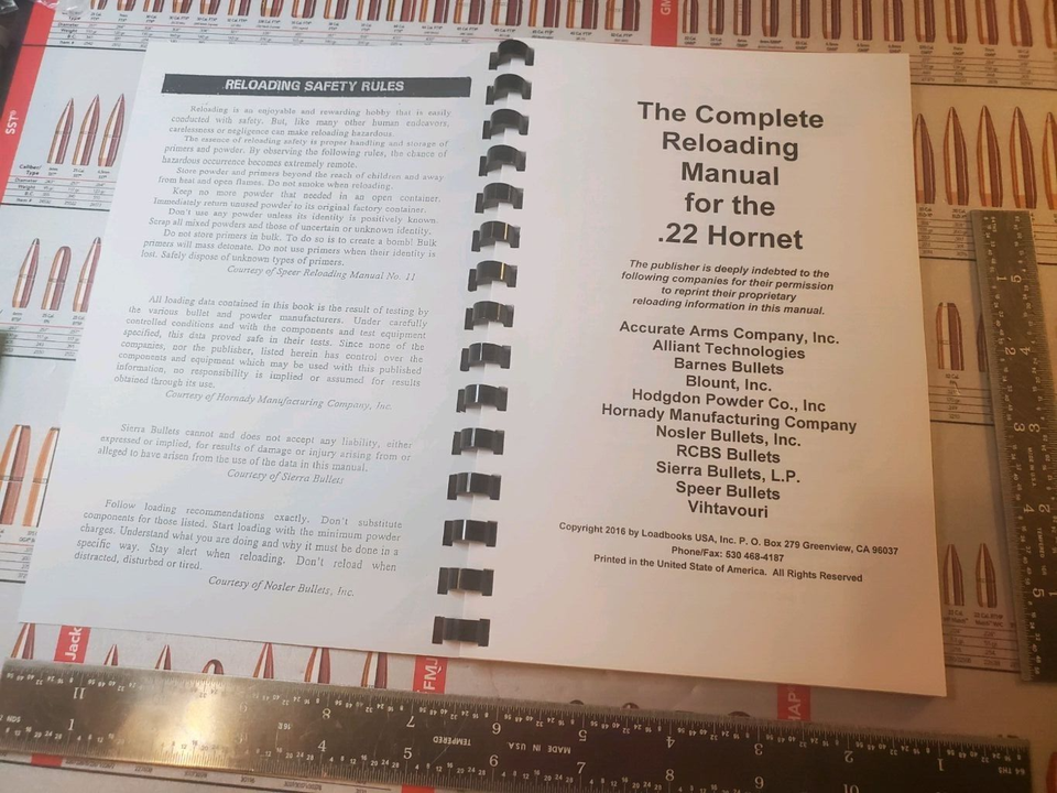 THE COMPLETE RELOADING MANUAL FOR THE .22 Hornet, LOAD BOOKS USA (NEW ...
