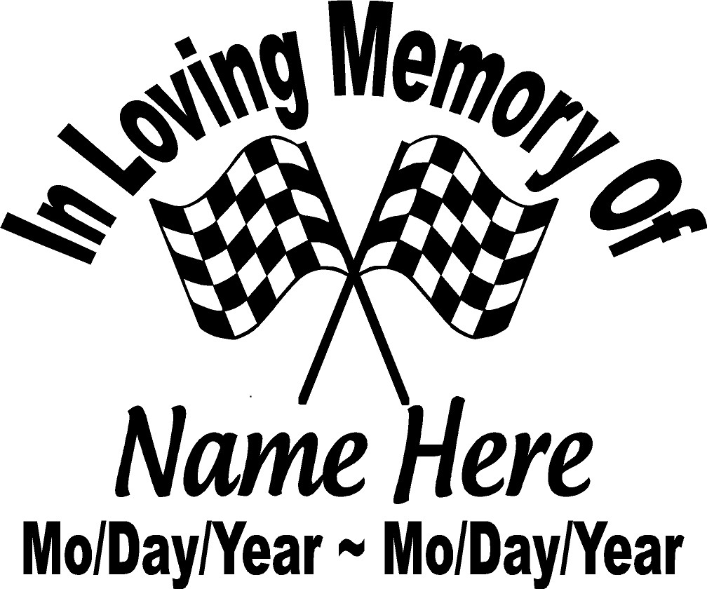 In Loving Memory Of 12" CHECKERED FLAG RACING Decal Window Sticker ...
