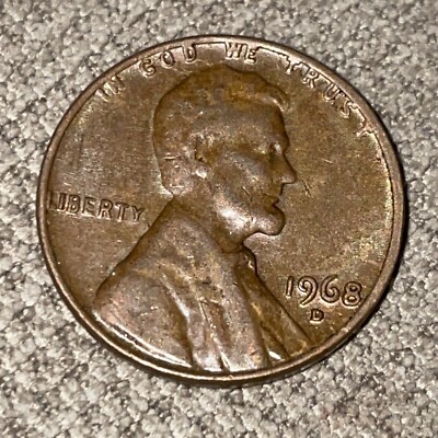 1968 D lincoln penny Variety ERROR - letters on rim, L on Edge. Filled ...