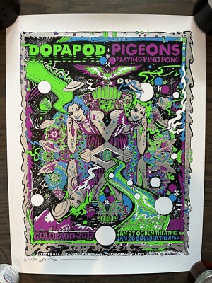 Dopapod + Pigeons Playing Ping Pong - Poster 2017 Ogden Theater Boulder ...