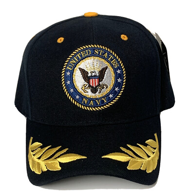 LICENSED EMBROIDERED U.S. NAVY NAVAL USN INSIGNIA LOGO EMBLEM OAK LEAF ...