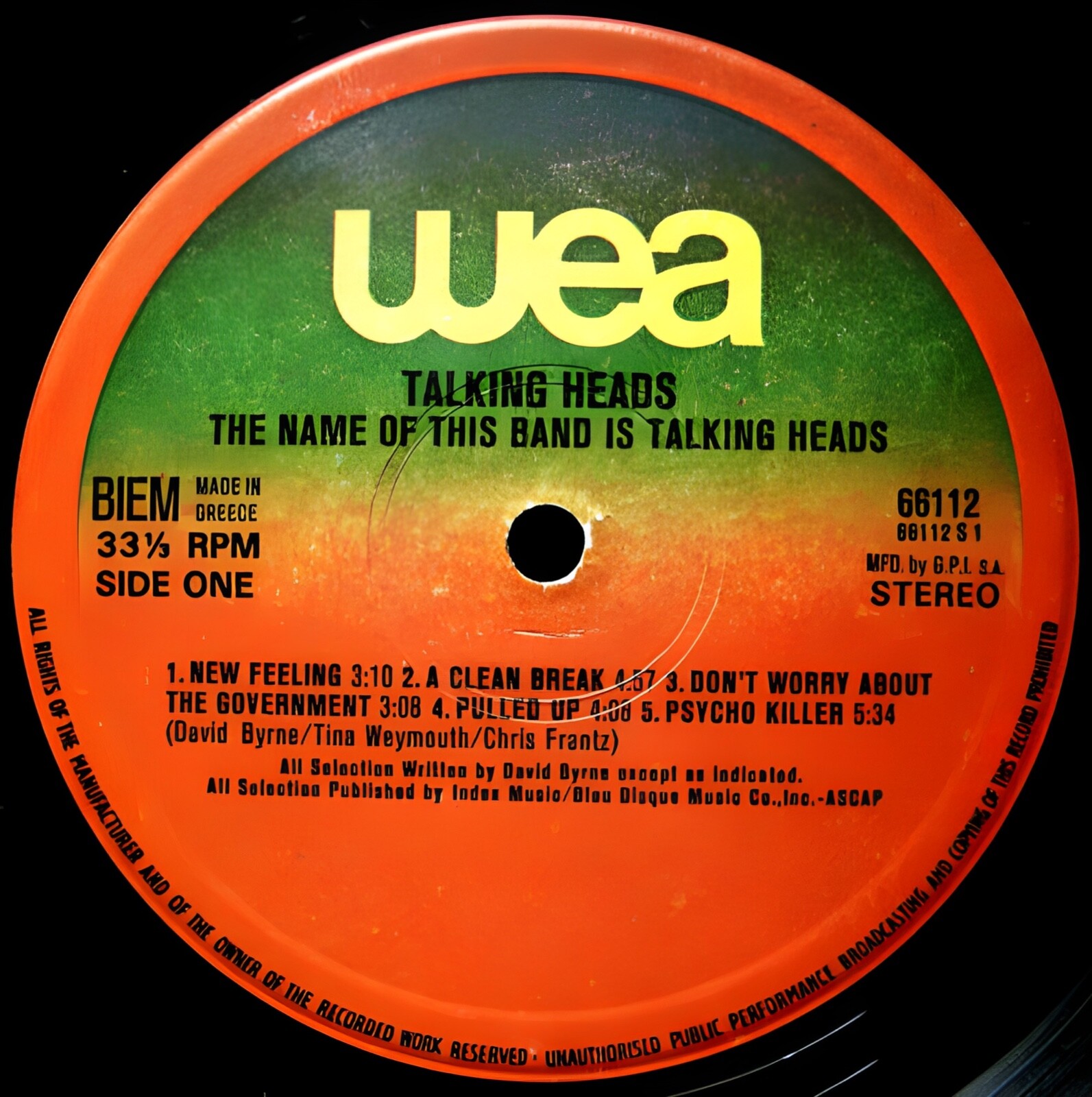 Talking Heads ‎– The Name Of This Band Is Talking Heads 1982 GREEK NM ...