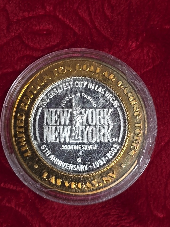 LAS Vegas $10 Game Token .6ozt .999 silver With Gold Plate Edge. | eBay