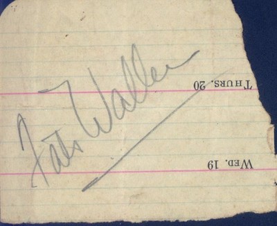 FATS (THOMAS) WALLER - AUTOGRAPH | eBay