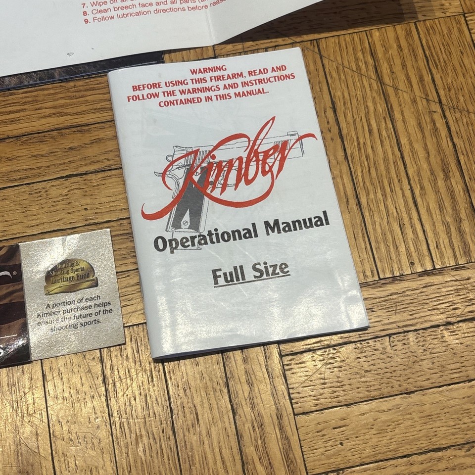 Kimber Custom TLE 11 .45 ACP Pistol Plastic Case + Paperwork | eBay UK