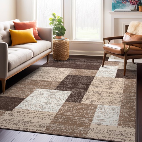 Rugshop Area Rug Contemporary Distressed Boxes Rugs for Living Room ...
