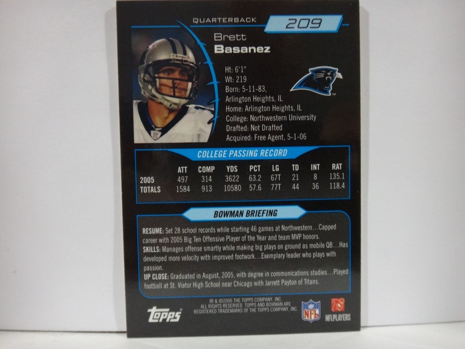 2006 Bowman Gold Brett Basanez #209 Rookie RC | eBay
