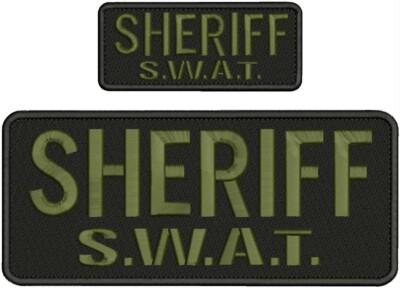 Sheriff SWAT embroidery patch 4x10 and 2x4 hook on back od green ...