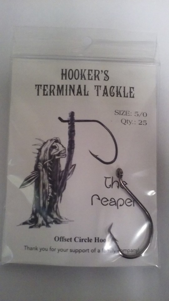 NEW HTT Reaper Offset OCTOPUS CIRCLE HOOKS BLACK NICKEL Catfish/Striper ...