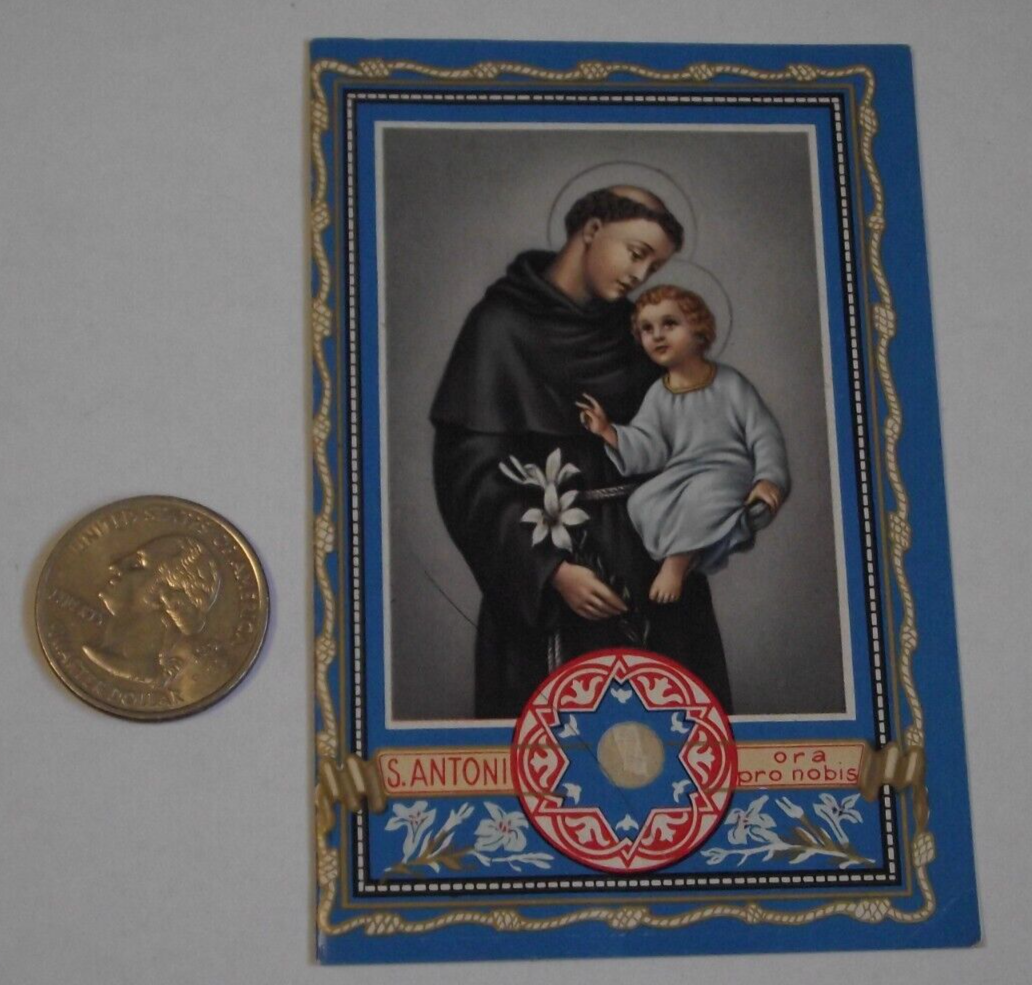 Saint Anthony relic linen touched tongue prayer card folder Patron of ...