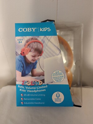 Coby kids zoo land 85 db volume limiting bear headphones | eBay