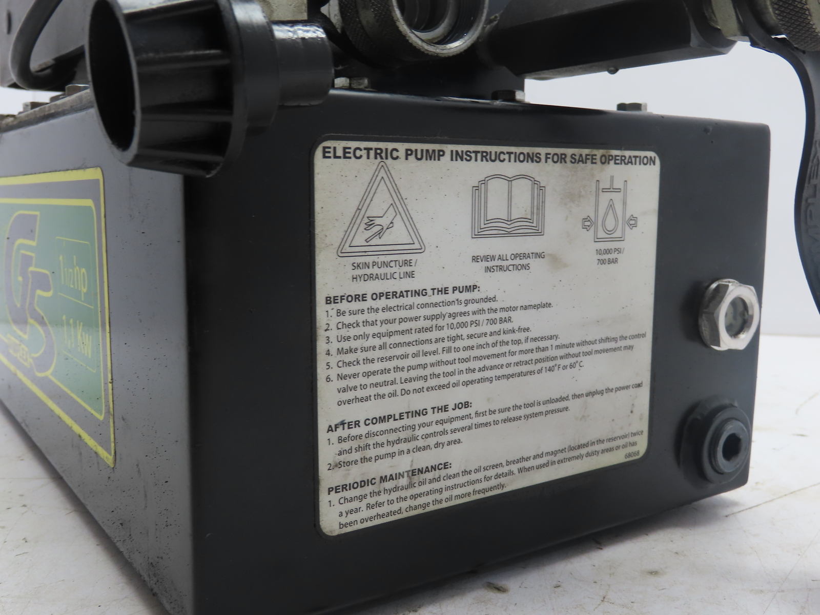 Simplex G5142 Electric Hydraulic 2-Stage Power Pump 1.5HP 115V 4 Way 10 ...