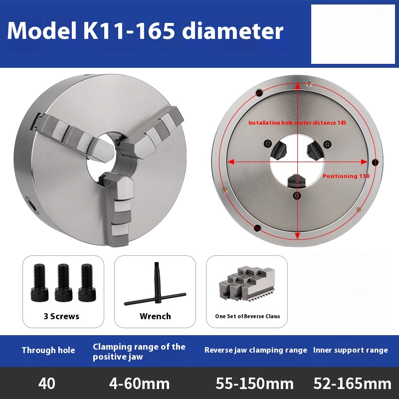 3-jaw Self-centering Lathe Chucks with Cam-locking Adapter and ...