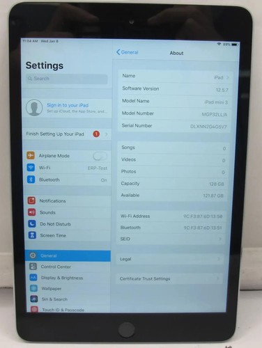 Apple iPad Mini 3rd Gen A1599 7.9" 128GB Wi-Fi Space Gray MGP32LL/A | eBay