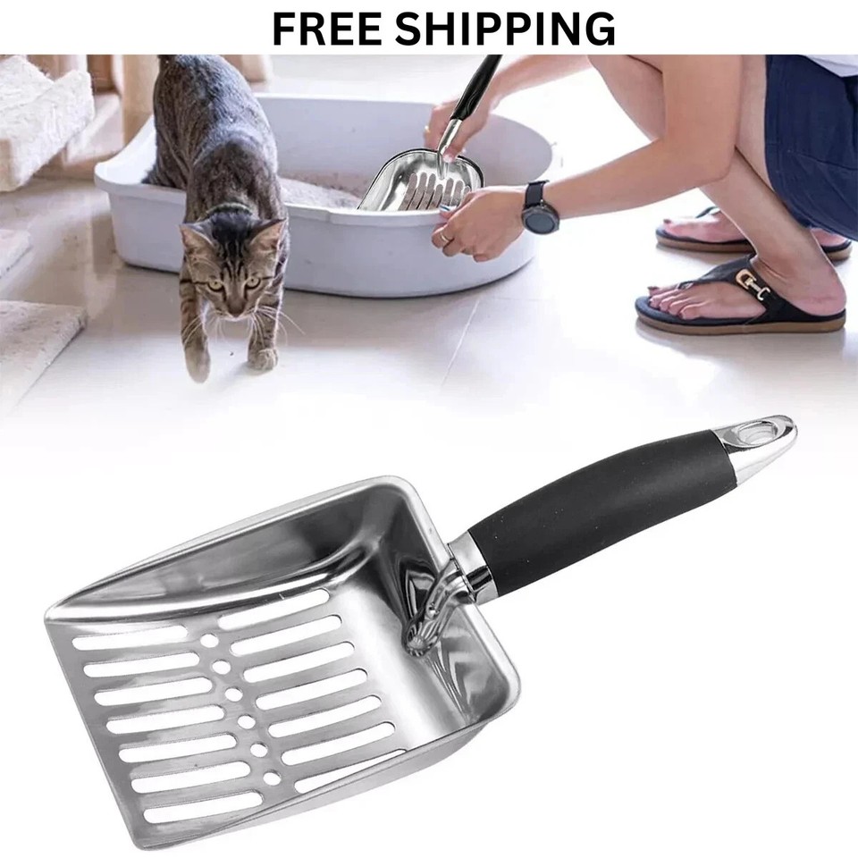 Cat Litter Scoop Metal Scooper-Sifter Shovel,Long Cleaning Tool Fully ...