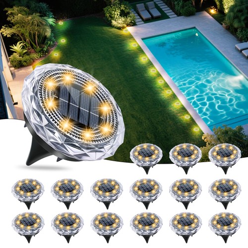 Solar Ground Lights,Solar Disc Light Outdoor Waterproof,Landscape ...