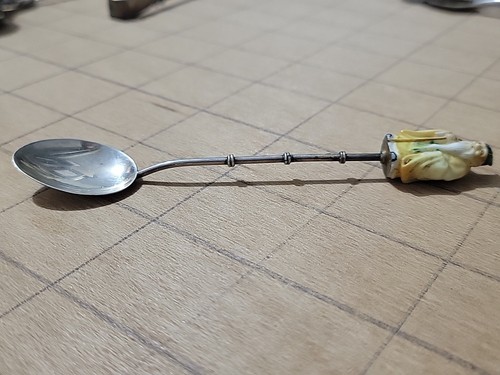 Vintage Silver Spoon Toshikane Japan Jurojin Porcelain Scholar Sterling ...