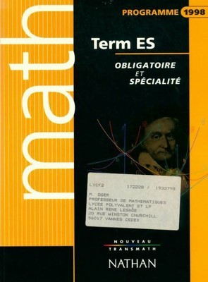 Math Terminale ES. Obligatoire et spé... - Raymond Barra - V2156269 | eBay
