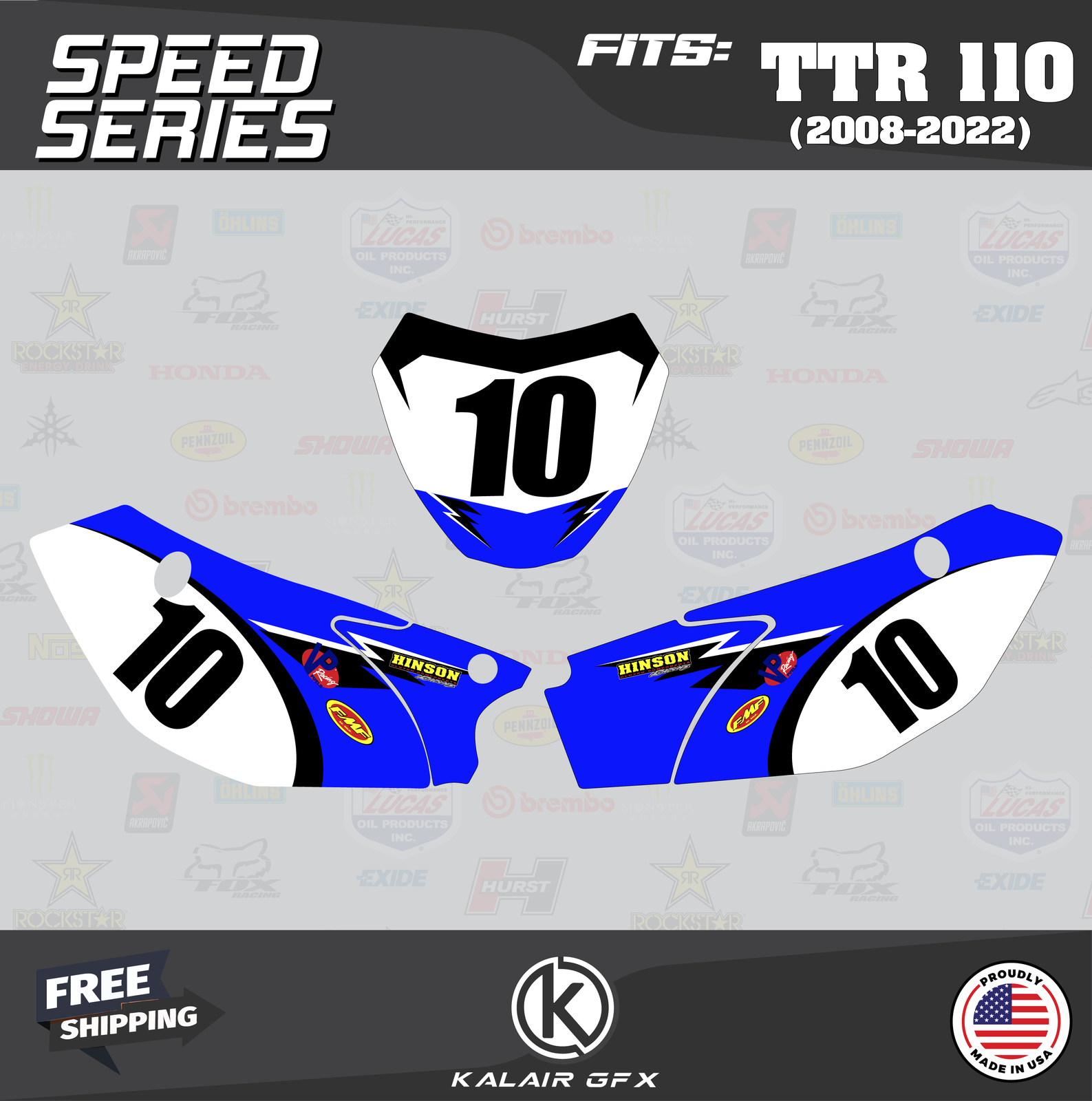 Graphics Kit for Yamaha TTR 110 (2008-2023) TTR110 Speed-Blue | eBay