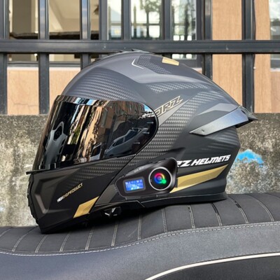 Intercom Bluetooth Motorcycle Helmet Dual Lens Racing Modular Motorbike ...