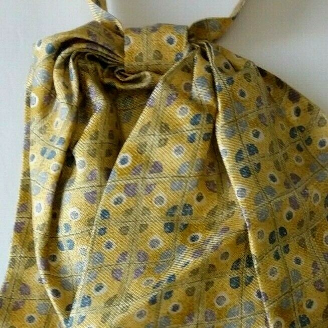 Gold Pre Tied Ascot Cravat Plastron Wedding Tie Italy - Gem