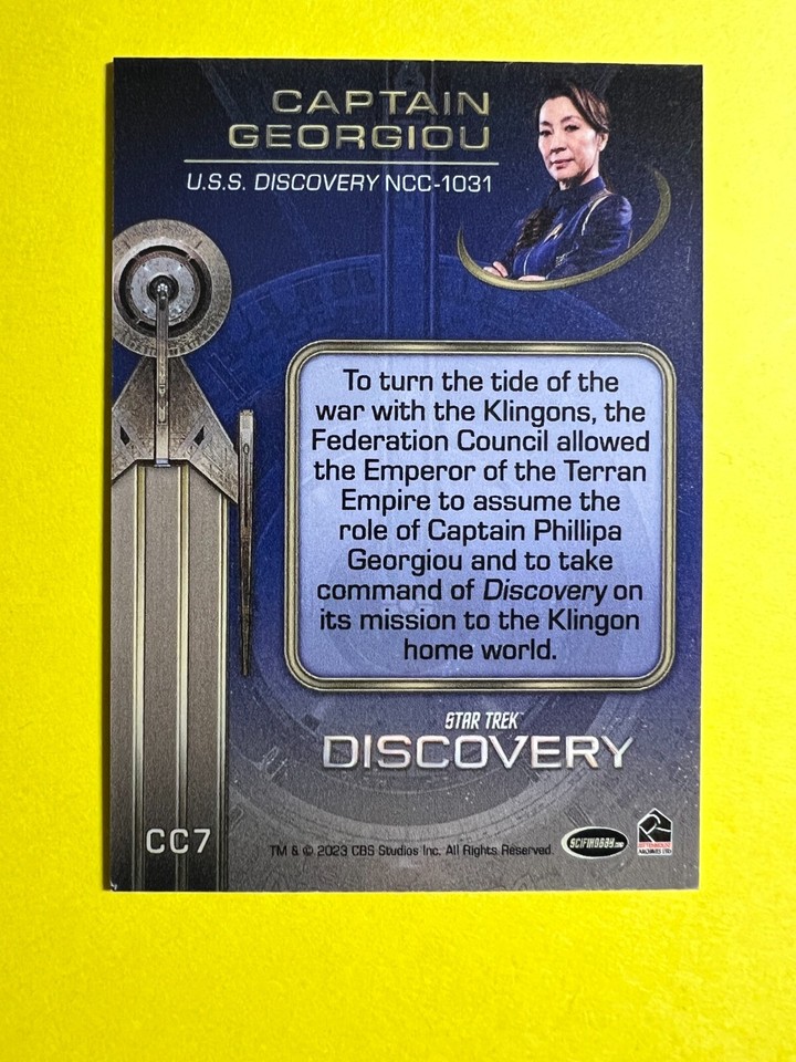 Star Trek Discovery Season 4 Captain's Chair insert Captain Georgiou # ...