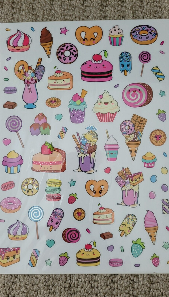 Lolly Bag Stickers Treats Sweets Icy Pop Donut Stickers 1 packet/ Two ...