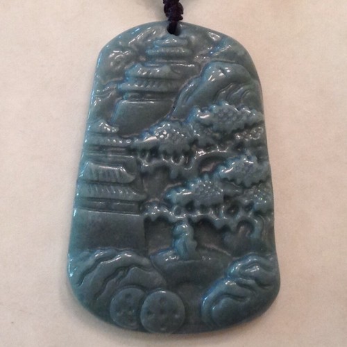 ~ Elaborately Carved Certified Fine Jade / Jadeite Landscape Design ...